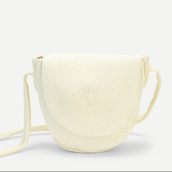 Bags | Elegant Crossbody Straw Bag White | Poshmark